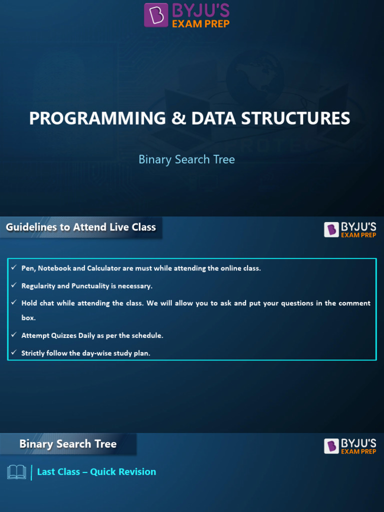Vision Gate 2023 Pds Class 21 Binary Search Tree1701874364337 | PDF | Algorithms And Data ...