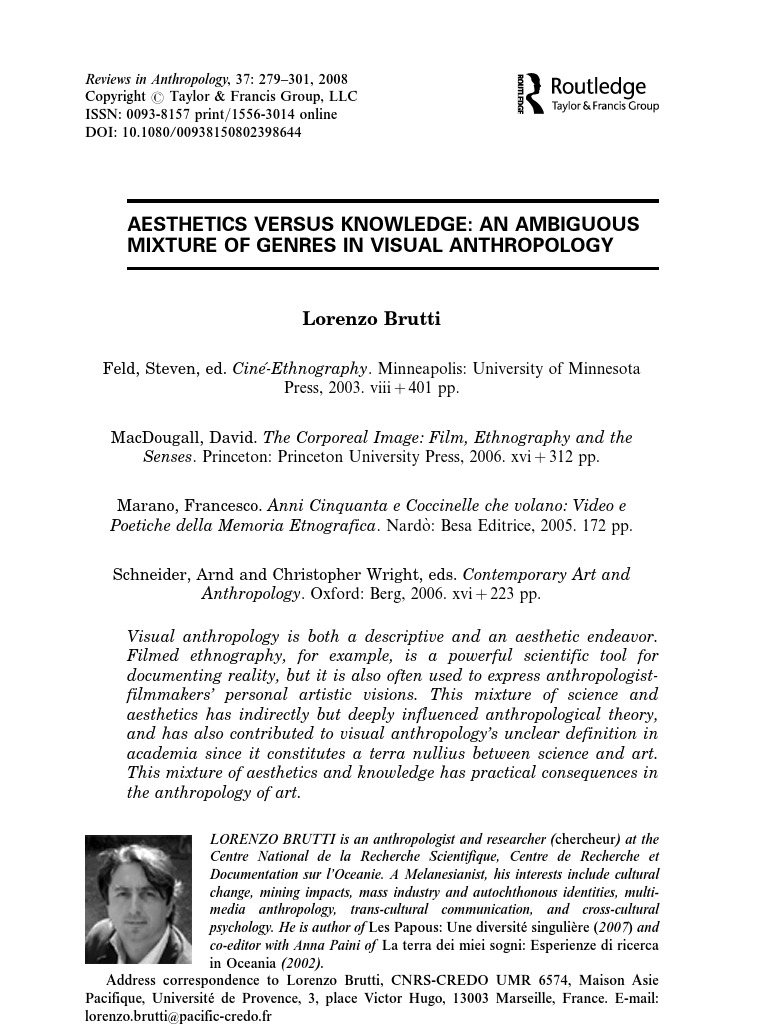 Visual Anthropology 1 | PDF | Anthropology | Ethnography