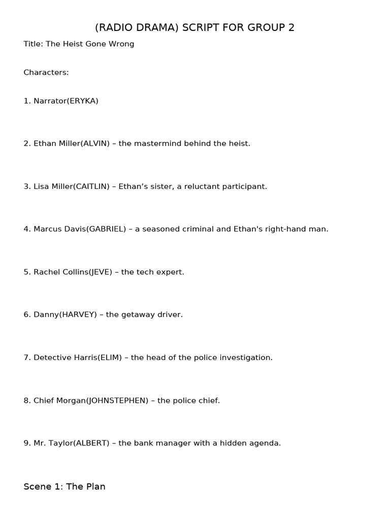 Radio Drama Script For Group 2 | PDF
