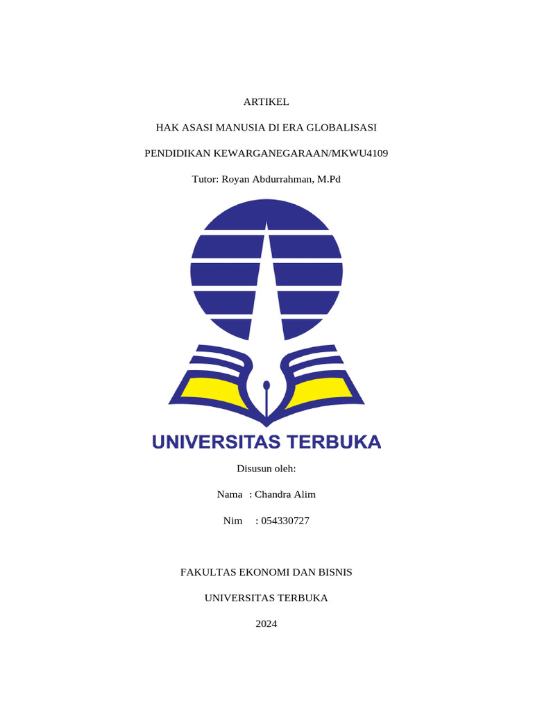 ARTIKELHak Asasi Manusia Di Era Globalisasi - Chandra Alim | PDF ...