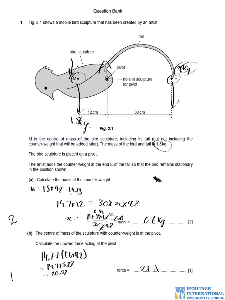 Question Bank-1 (Mechanics) | PDF | Force | Mass