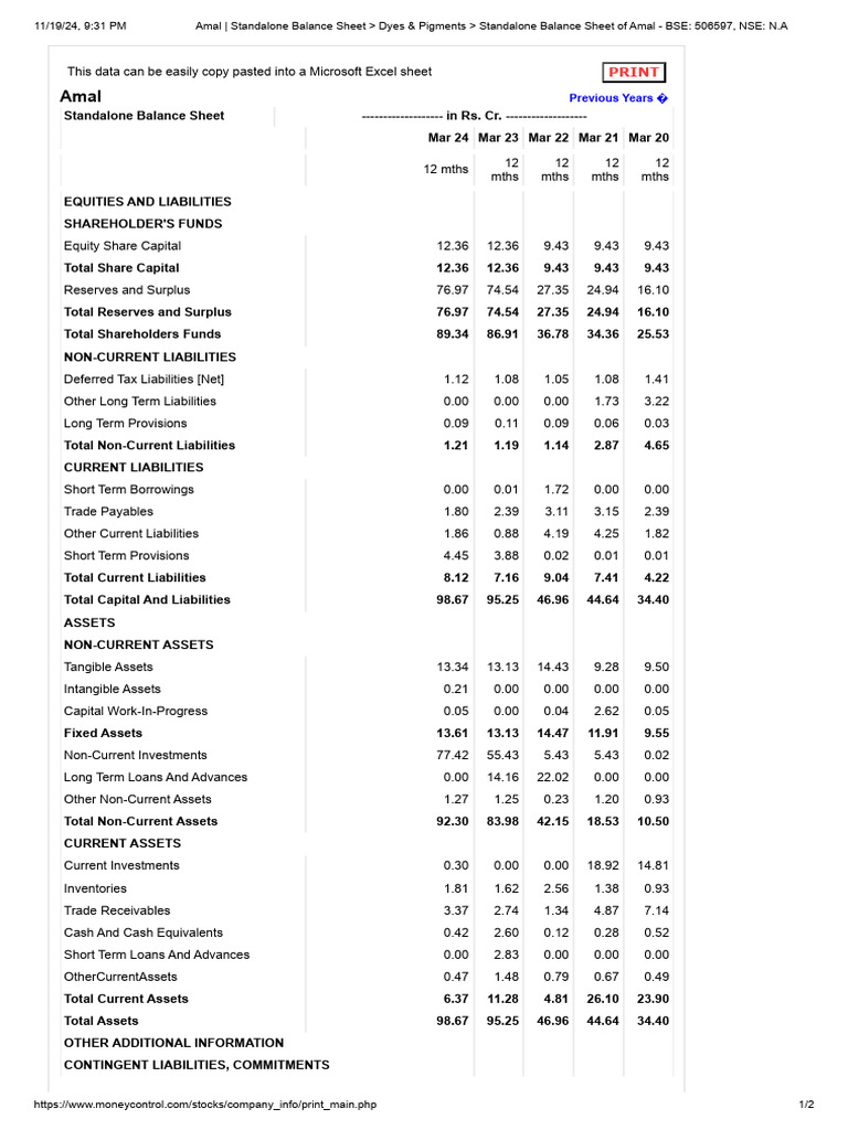balance sheet | PDF | Balance Sheet | Equity (Finance)