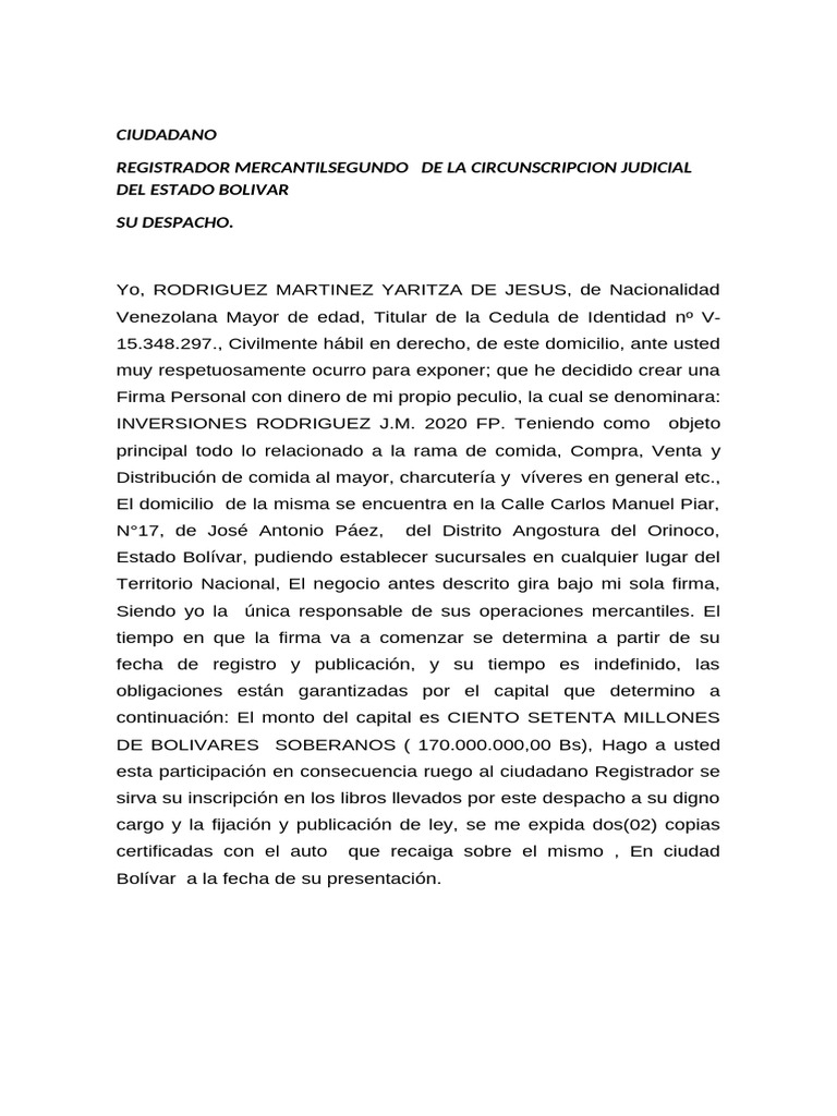 Firma Personal Yaritza Rodriguez | PDF