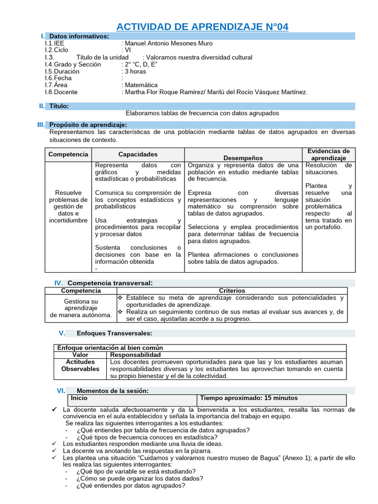 Actividad de Aprendizaje4-U6-2do Grado | PDF | Aprendizaje
