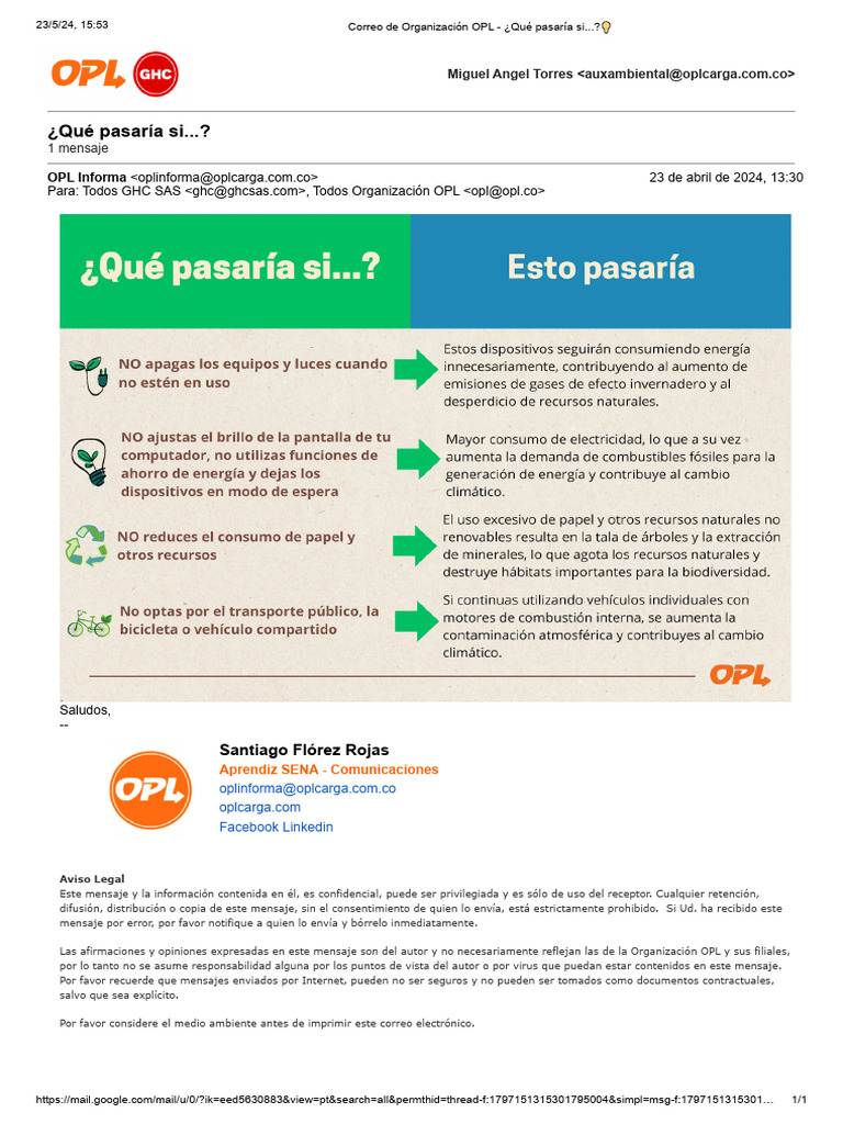 Correo de Organización OPL - ¿Qué Pasaría Si... - ? | PDF