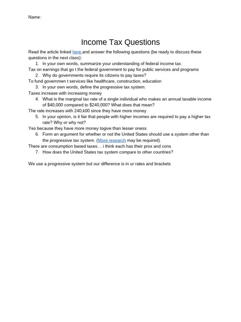 Income Tax Questions | PDF | Finance & Money Management