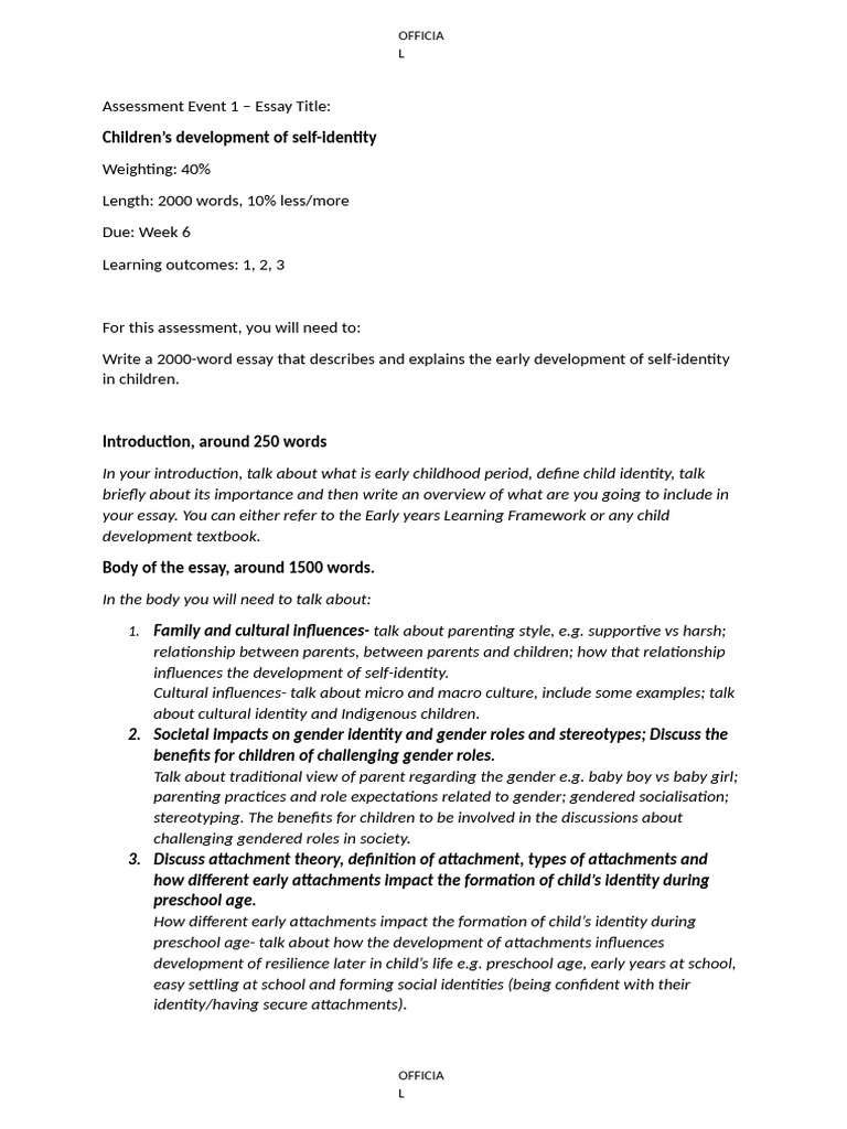 Children's Self-Identity Development | PDF | Self Concept | Attachment ...