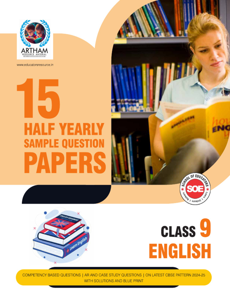 Set of 15 Half Yearly Sample Papers For Class 09 English With Solutions ...