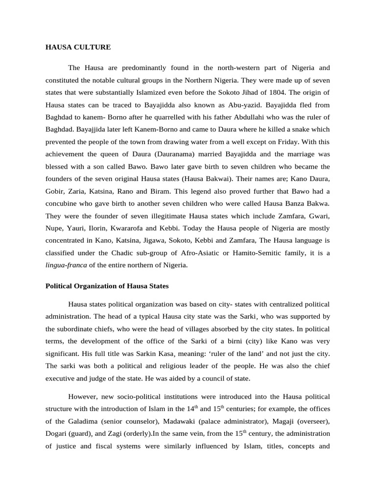 HAUSA CULTURE | PDF