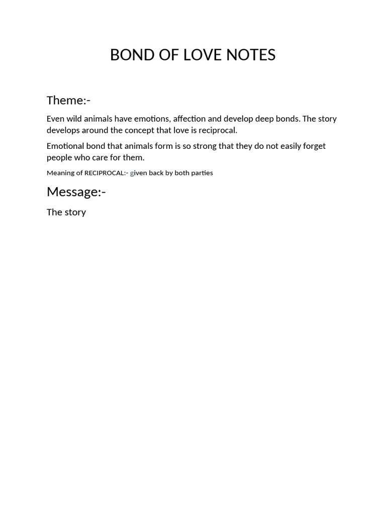Bond of Love Notes | PDF