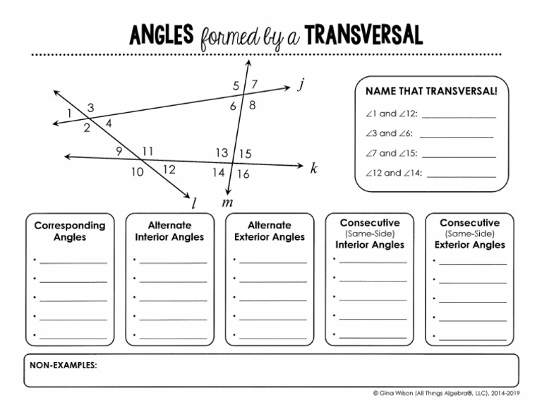 Review Angle & Transversals | PDF