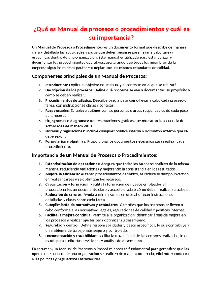 Manual de Procesos: Clave Organizacional | PDF | Calidad (comercial ...