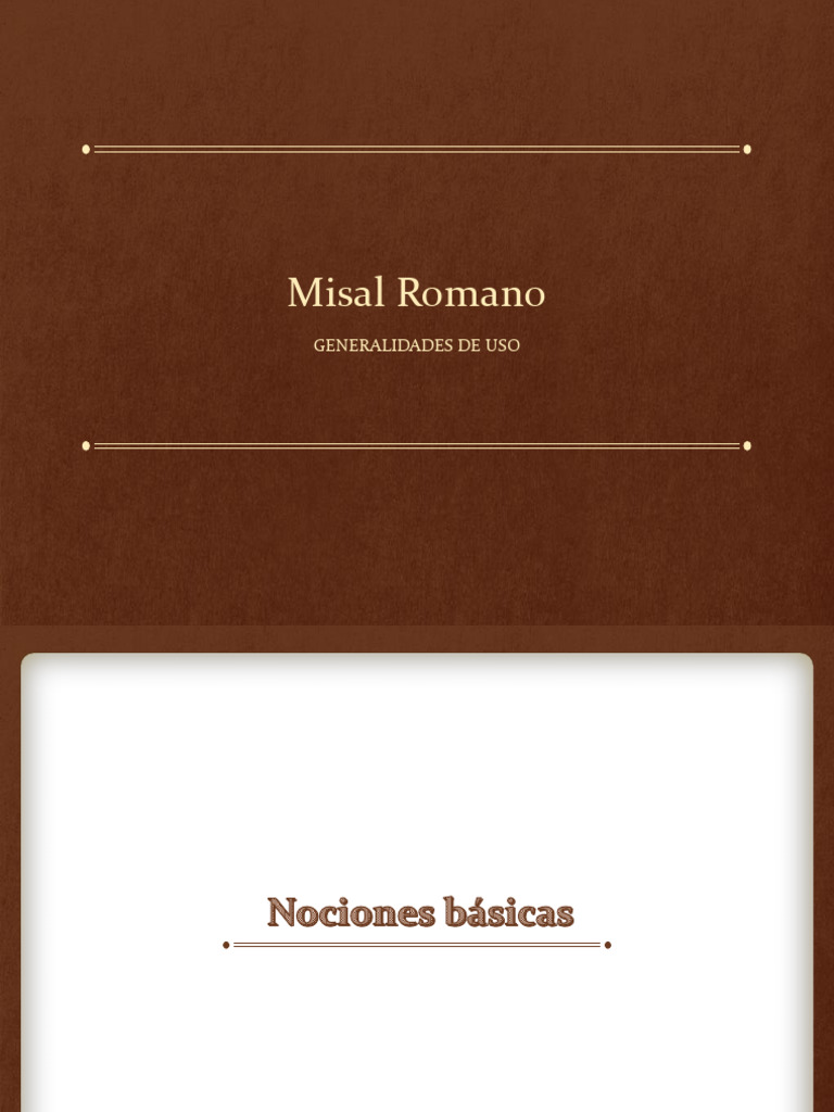 Uso Del Misal Romano | PDF | eucaristía | Adoración Cristiana Y Liturgia