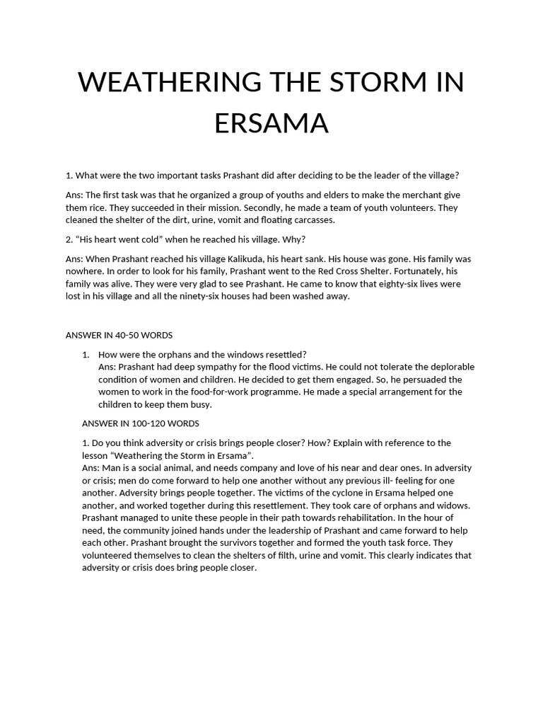 Weathering The Storm in Ersama | PDF