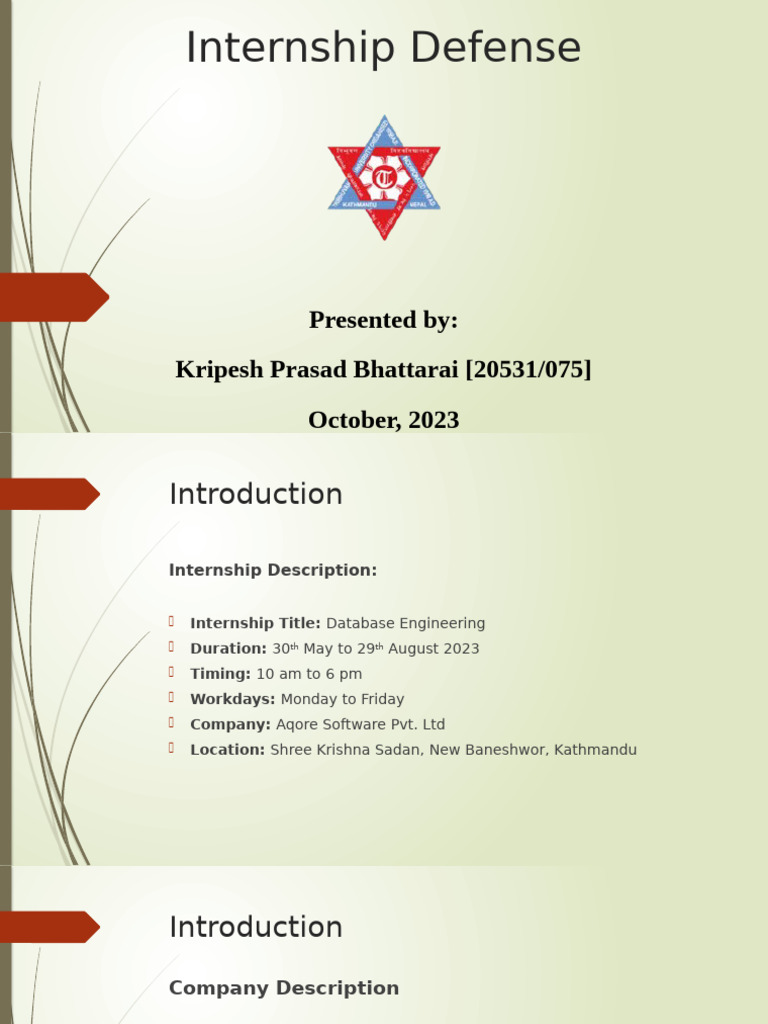 Database Engineering Internship Report | PDF