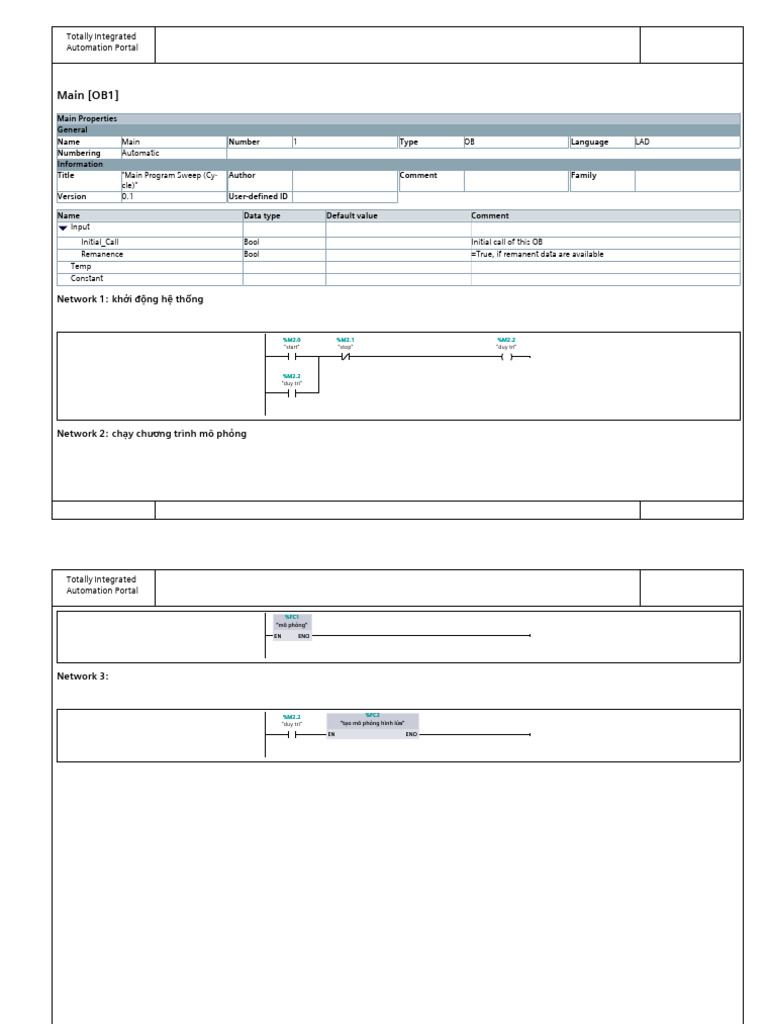 Code PLC - Main (Ob1) | PDF