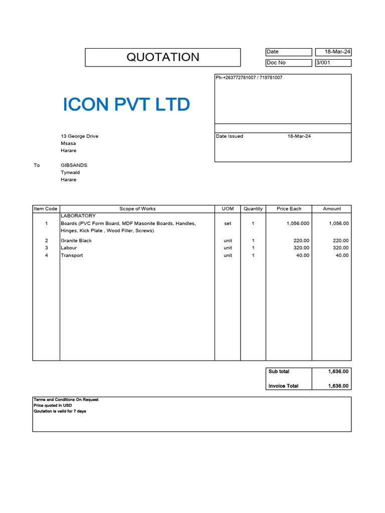 ICON Quote 3001 | PDF