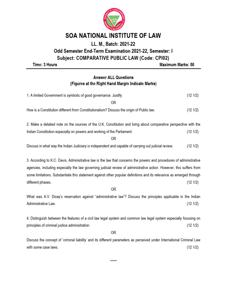 Comparative Public Law ET | PDF | Administrative Law | Constitution