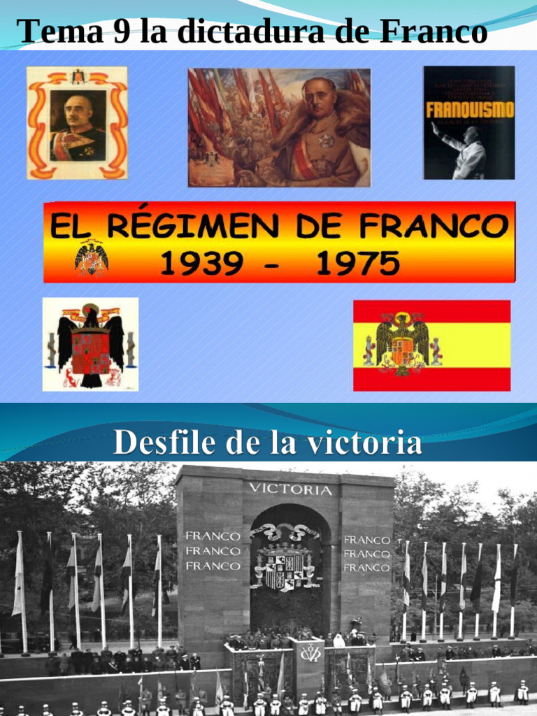 TEMA 9. - La Dictadura de Franco (1939-1975) | PDF | España franquista | Francisco franco