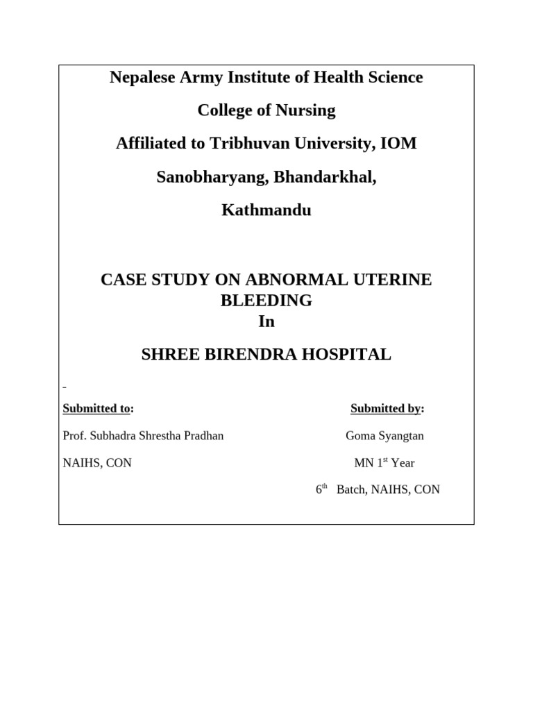 Case Stidy On AUB | PDF | Medical Specialties | Clinical Medicine