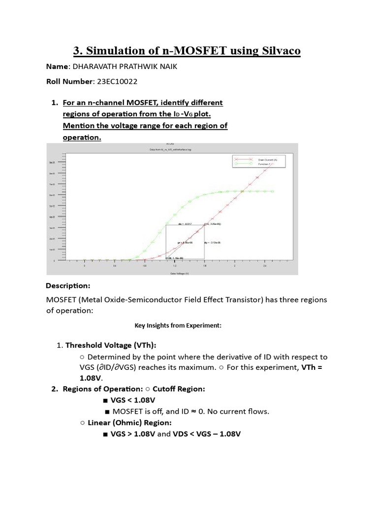 Experiment3 DOE LABREPORT | PDF | Mosfet | Field Effect Transistor