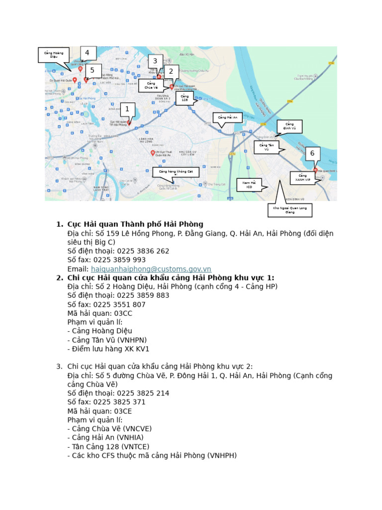 map cục hải quan hp | PDF