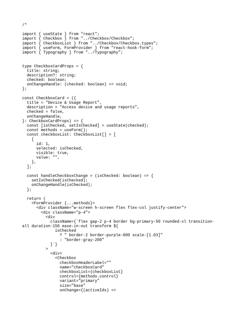 Checkbox Card Code With Request | PDF | Boolean Data Type | Computer Programming