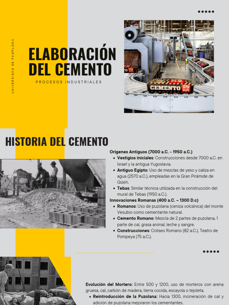 Elaboración Del Cemento | PDF | Cemento | Hormigón