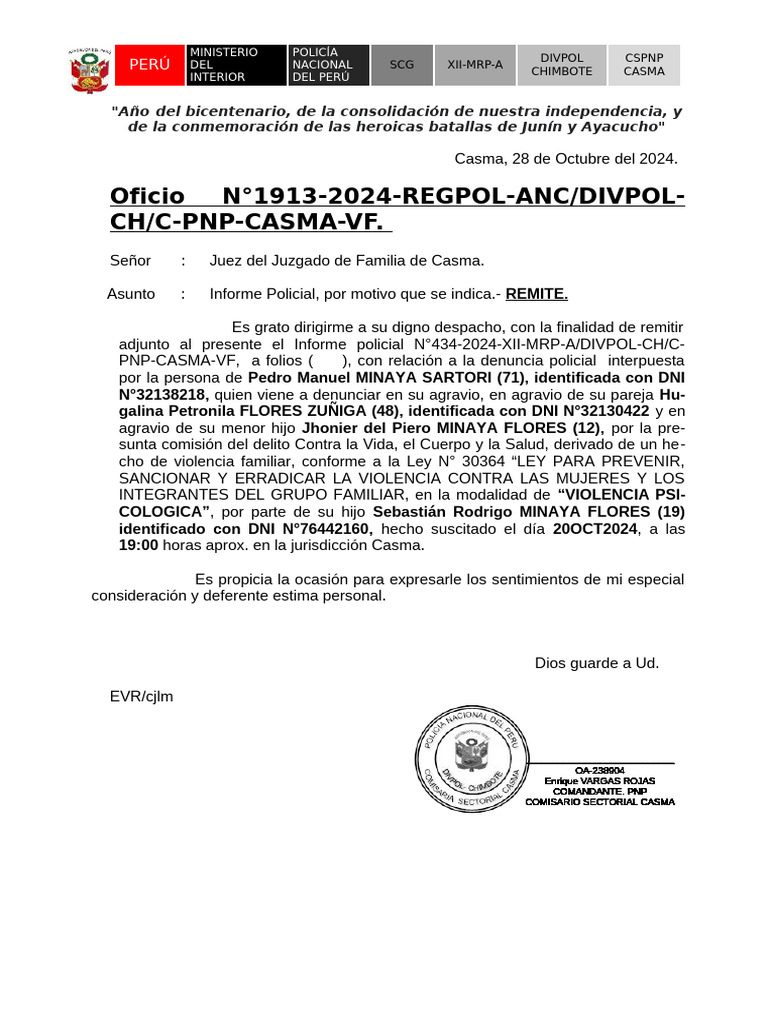 Oficio Remite Jzgdo | PDF | Perú | Judicaturas