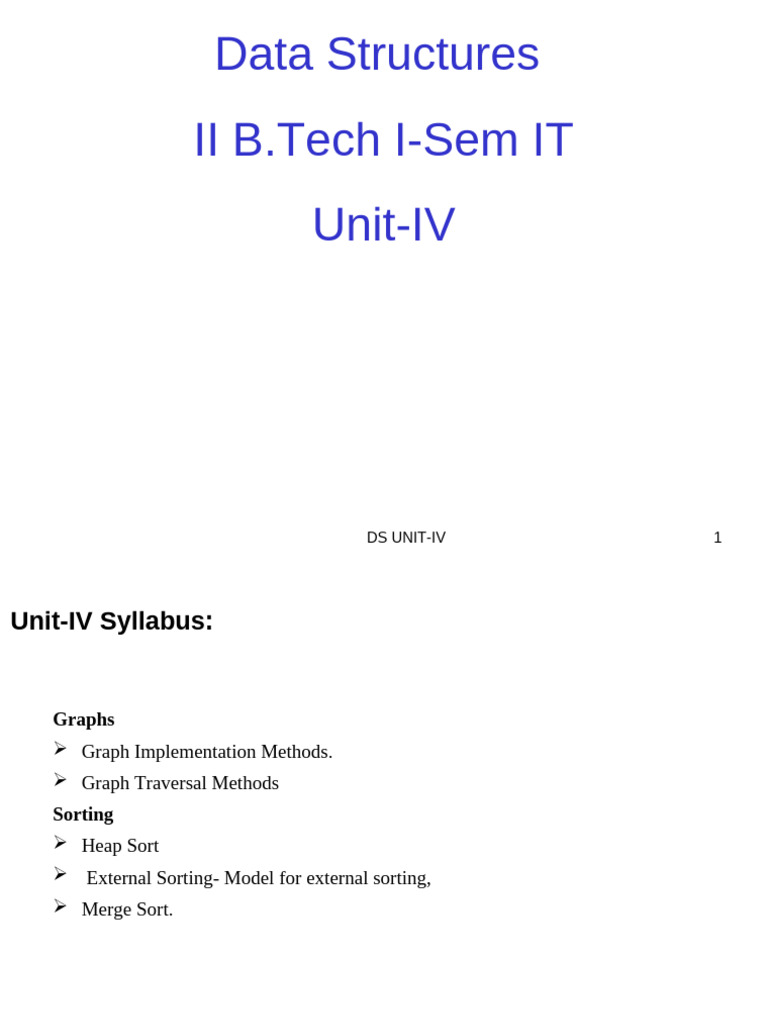 DS UNIT IV - Part I - Graphs | PDF | Theoretical Computer Science | Mathematical Relations