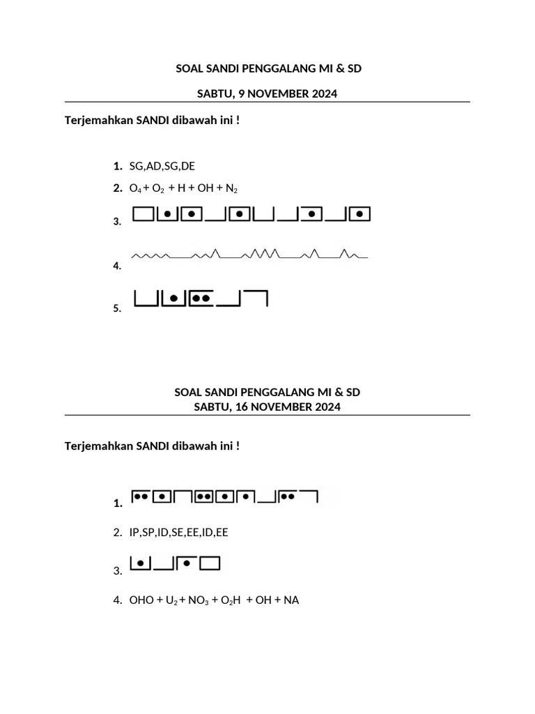 Soal Sandi Mi & SD | PDF | Olahraga & Rekreasi