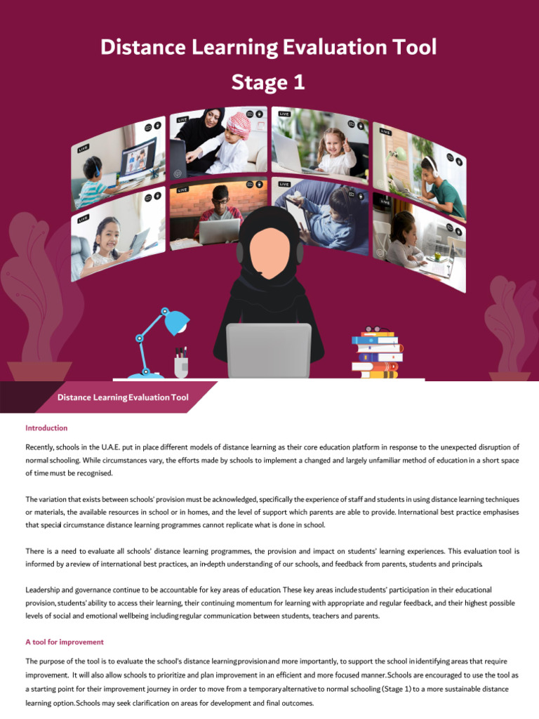 UAE Distance Learning Evaluation Tool - Eng | PDF