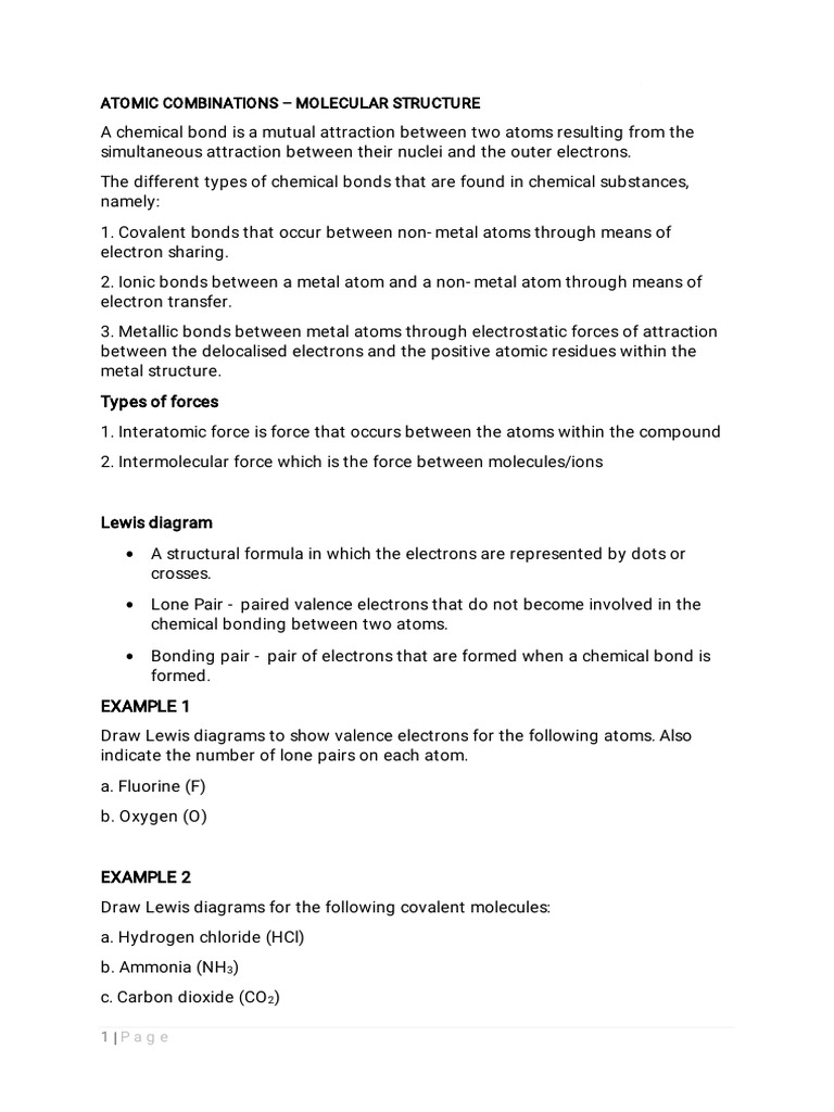 Atomic Combinations 1 | PDF