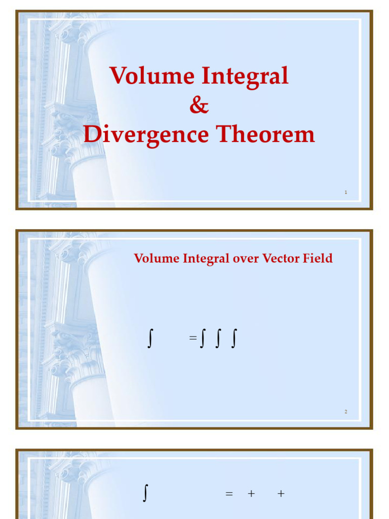 L26 - Volume Integral Divergence Theorem | PDF | Divergence ...