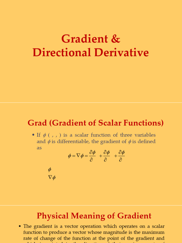 L20 - Gradient Directional Derivative - Lecture 2 | PDF | Gradient | Mathematical Analysis