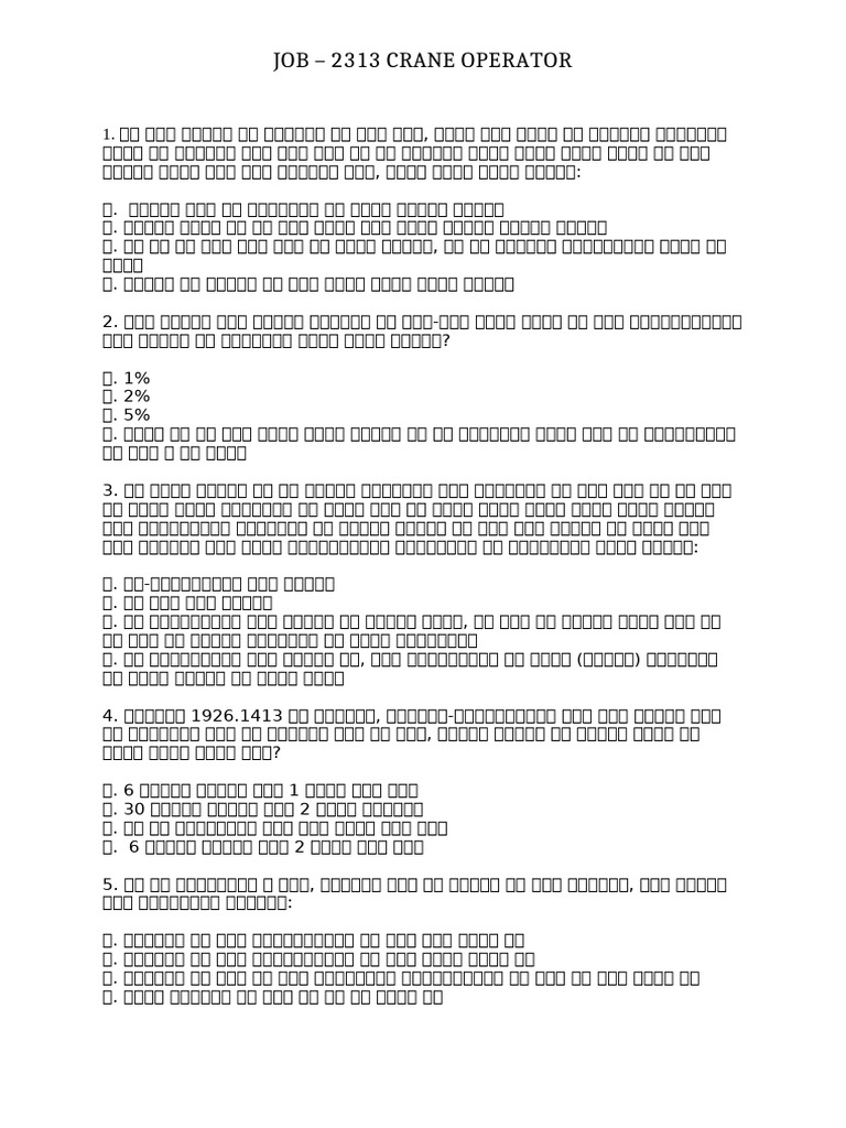 2313 Crane Operator | PDF