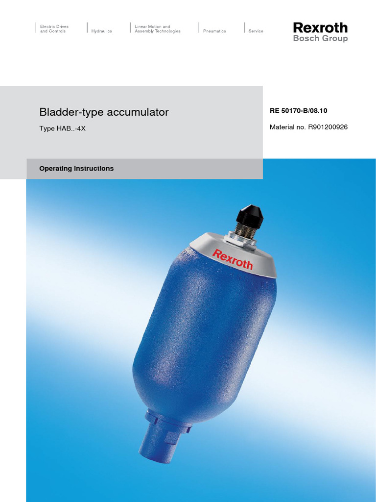 Bladder-Type Accumulator: Material No. R901200926 Type HAB..-4X | PDF