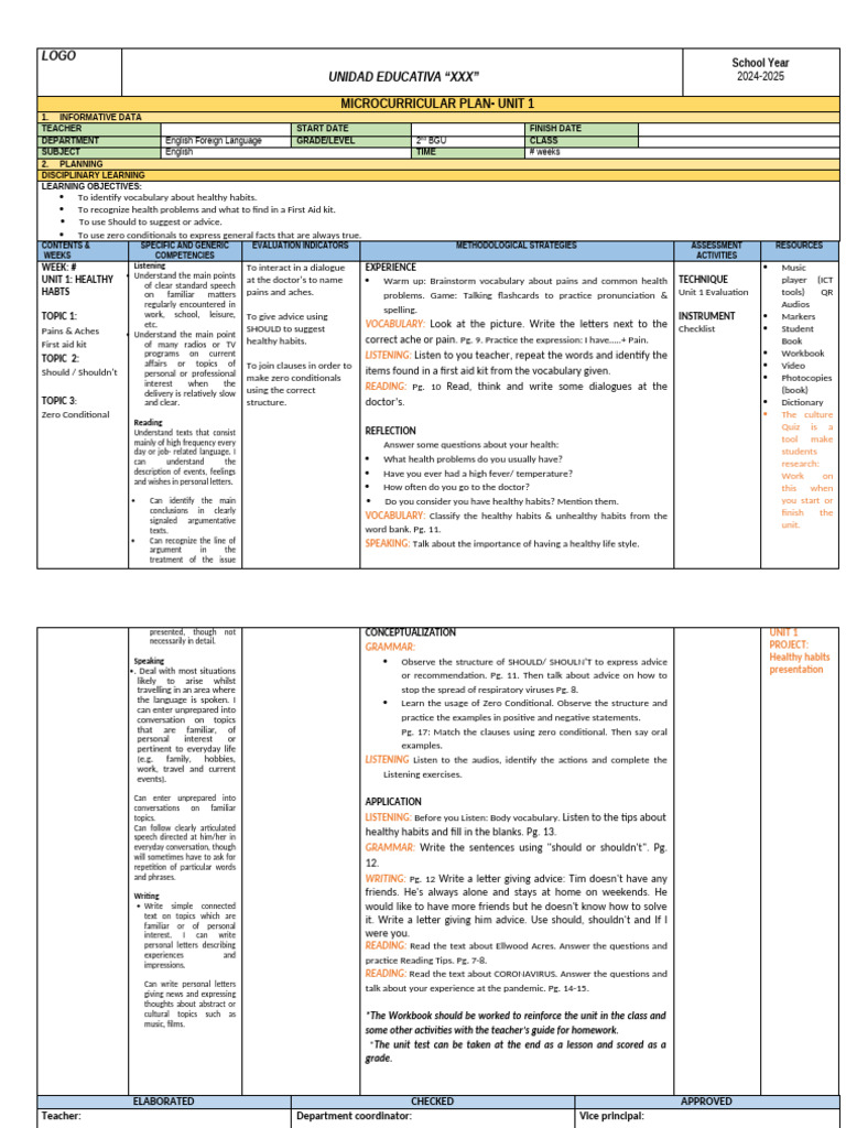 Unit Plans 2°bgu Leadership | PDF | Question | Linguistics
