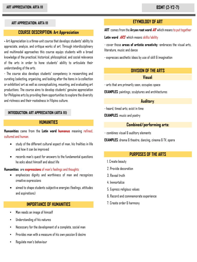 Art Appreciation Course Overview | PDF | The Arts | Computer Generated ...