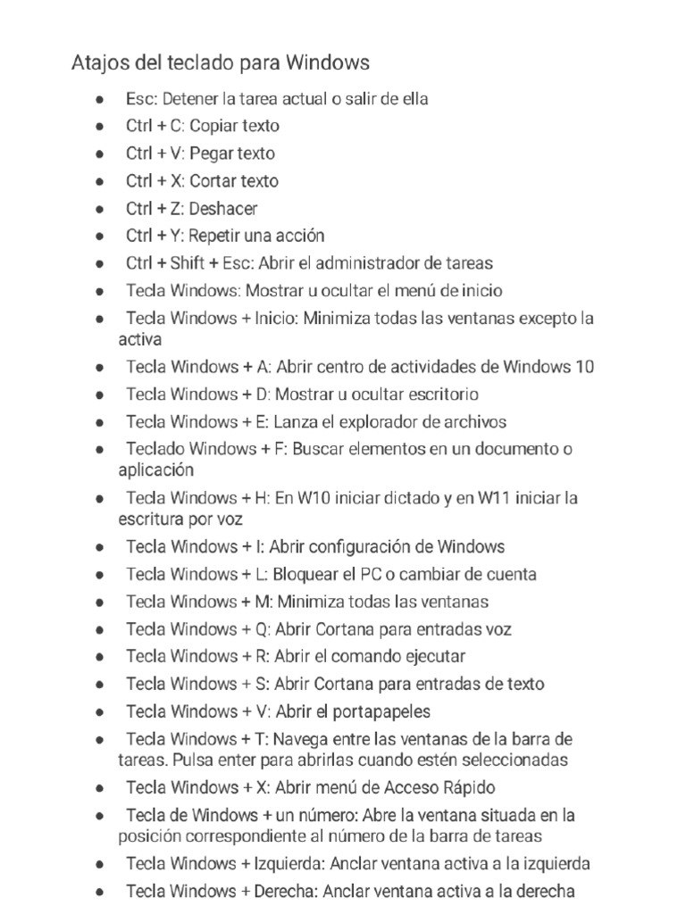 Atajos | PDF