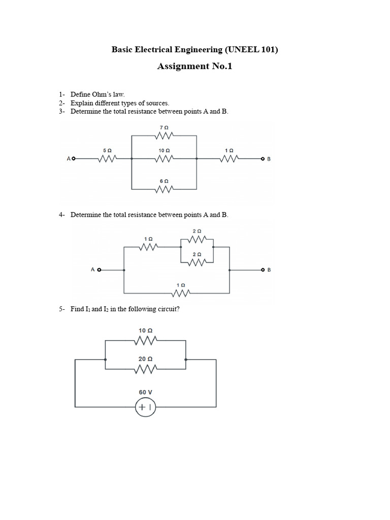 Assignment BEE Unit 1&2 | PDF