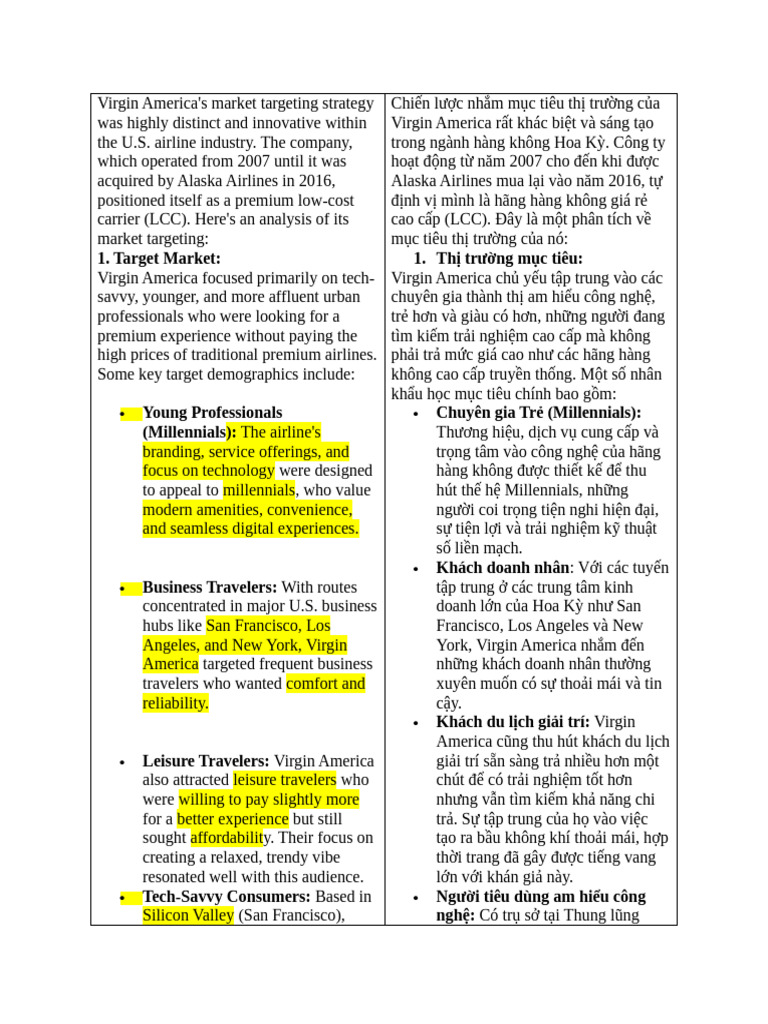 COMPANY CASE Virgin America | PDF