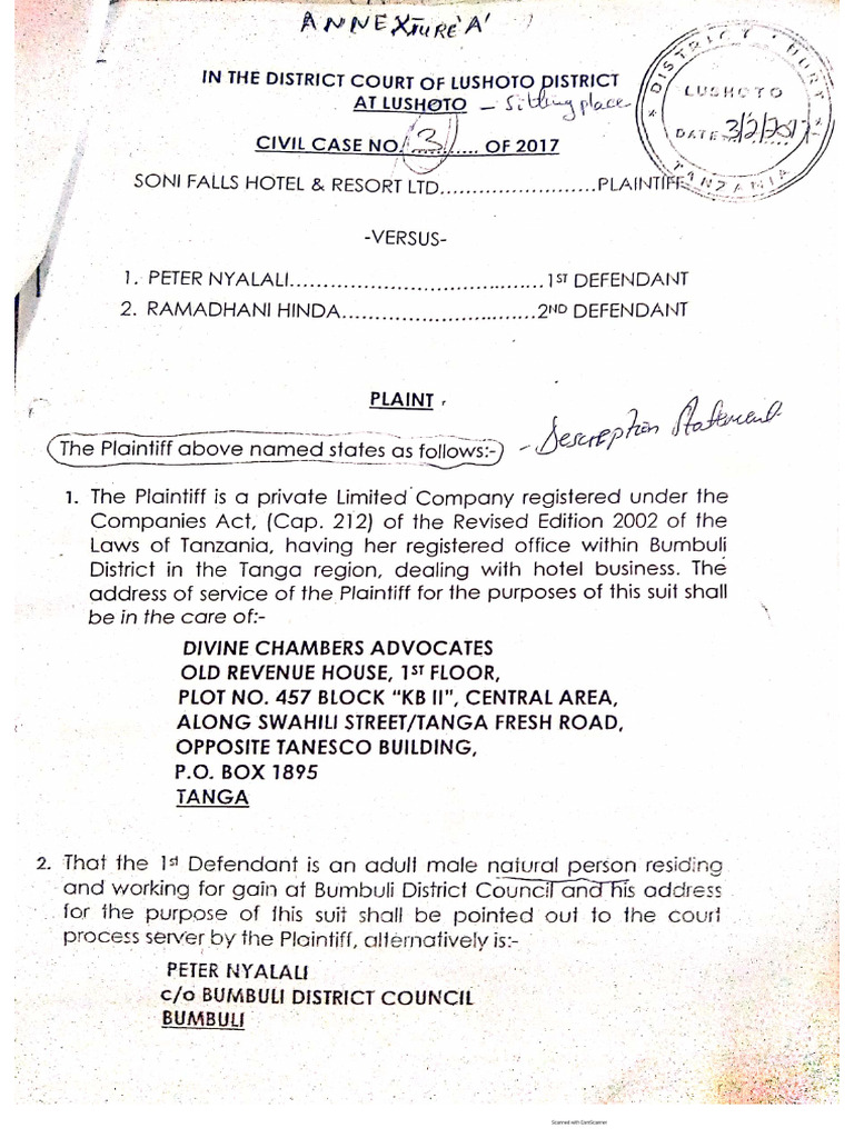 Sample of Plaint | PDF