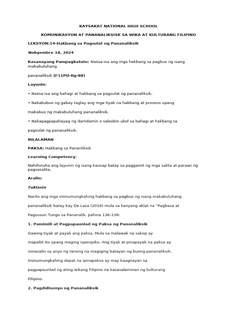 Week 10 Activities KPWKF 1 | PDF