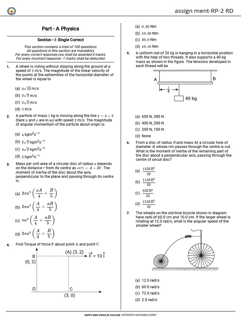 Assign Ment RP 2 RD-1731039202 | PDF | Rotation Around A Fixed Axis | Torque