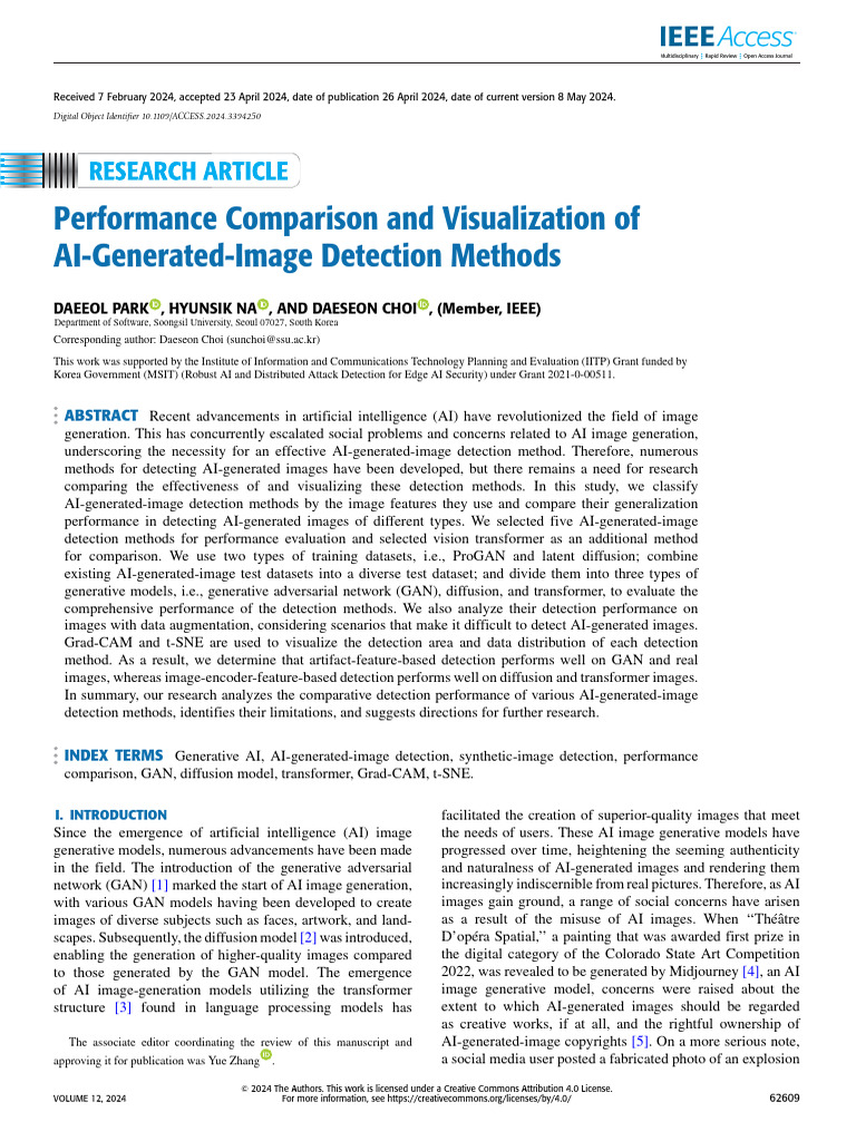 Performance Comparison and Visualization of AI-Generated-Image Detection Methods | PDF ...
