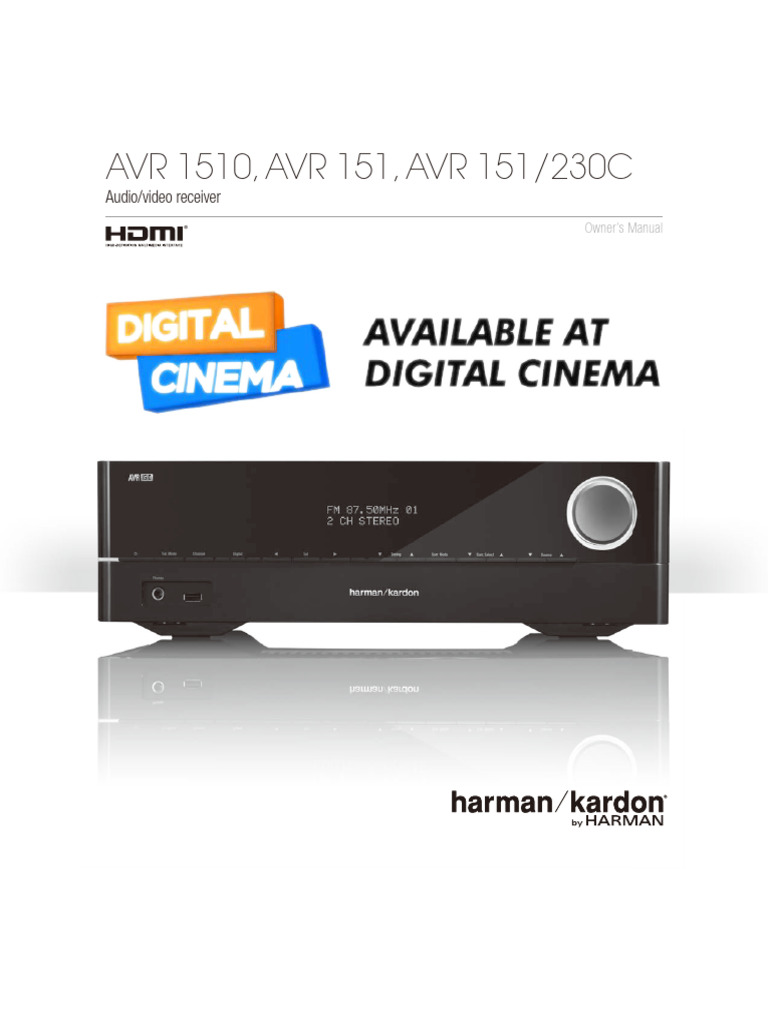 Harman Kardon AVR 1510 Owner's Manual | PDF | Computer Engineering ...