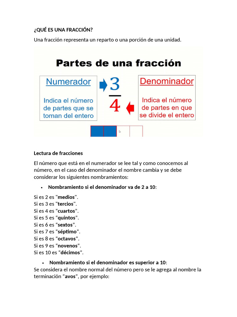 Qué Es Una Fracción | PDF