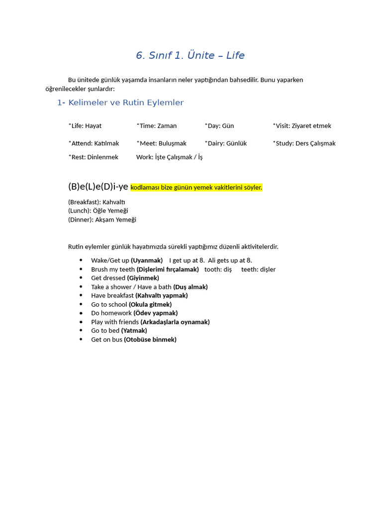 Ünite Life | PDF