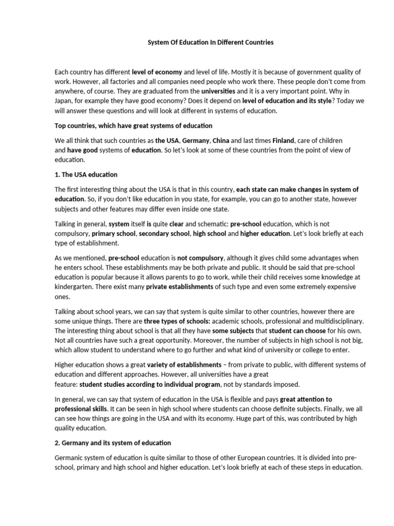 Global Education Systems Overview | PDF | Schools | Curriculum